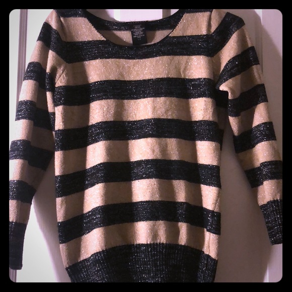 Metaphor | Tops | Tan And Black Sweater | Poshmark